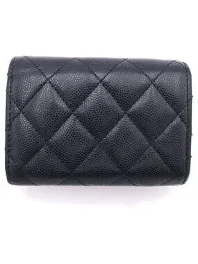 CHANEL | Bags | Chanel Cc Logo Spade Heart Charm Trifold Wallet Compact ...